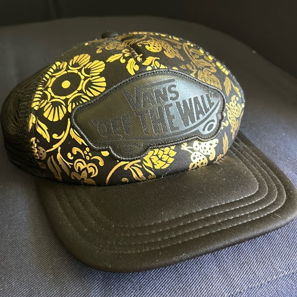 Vans | Accessories | Vans Gold Black Trucker Hat | Poshmark